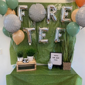 Fore Tee Banner With Golf Ball Balloon Golf Ball Themed 40th Birthday ...