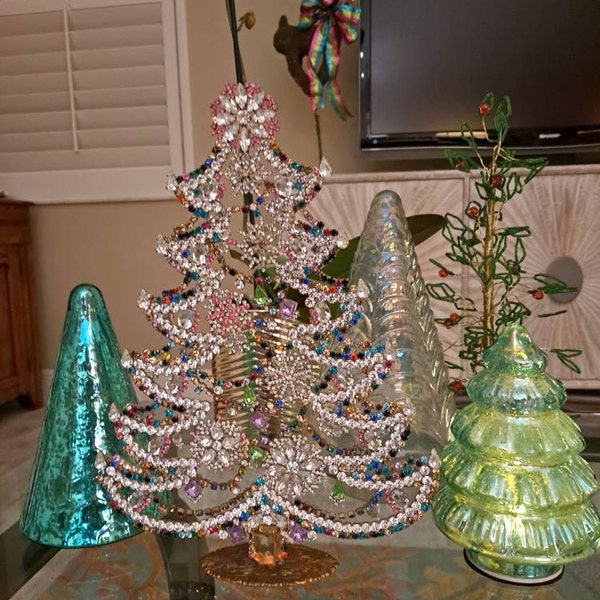 Large 7 Czech Vintage Rhinestone Tree - Etsy