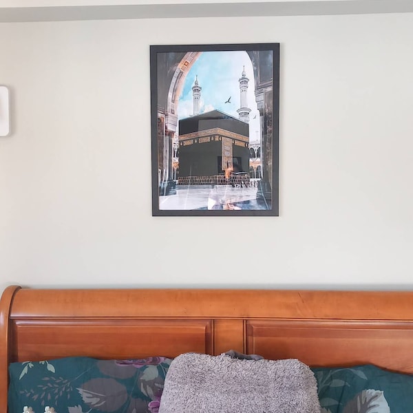 Watercolor Painting of Kaaba Mecca Through an Archway - Wall Art, Home ...