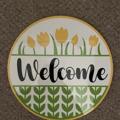 Spring Welcome Sign Bundle, Round Door Hanger SVG, Spring Sign Svg ...