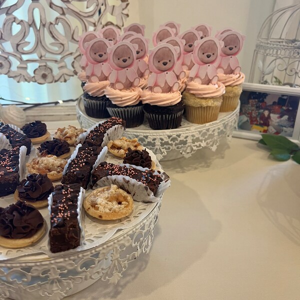 Pink Teddy Bear Cupcake Topper - Set of 12/party Favor Toppers/pink ...