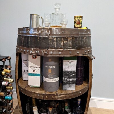 Home Bar Mini Bar Gin Bar the Highlander Oak Barrel - Etsy