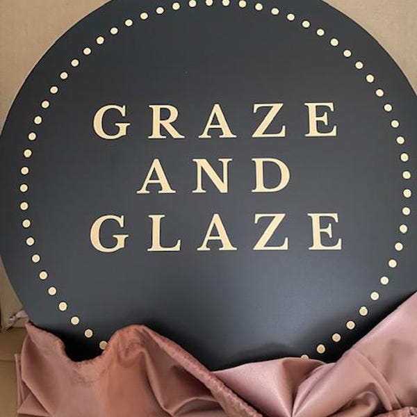 Custom Circular PVC Sign for Mobile Charcuterie Cart in Full Color Logo ...