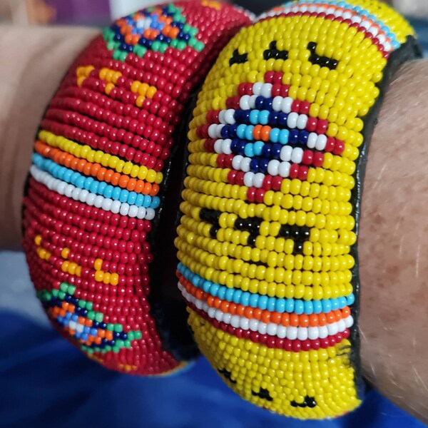African Beaded Bracelets, African Beaded Bangles, Maasai Wrist ...