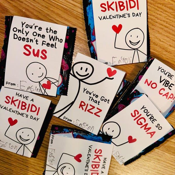 Slang Kids Valentine's Day Cards, Funny Printable Classroom Valentine ...