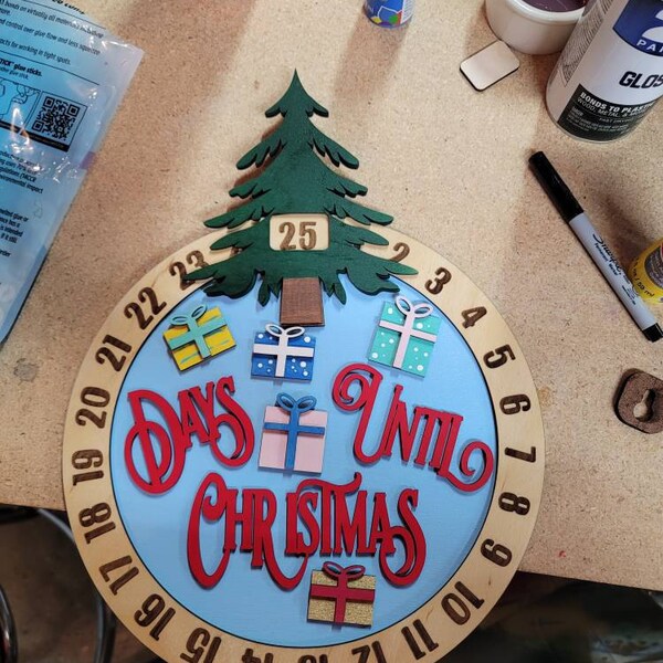 Christmas Tree Presents Countdown Laser Cut File, Christmas Tree ...