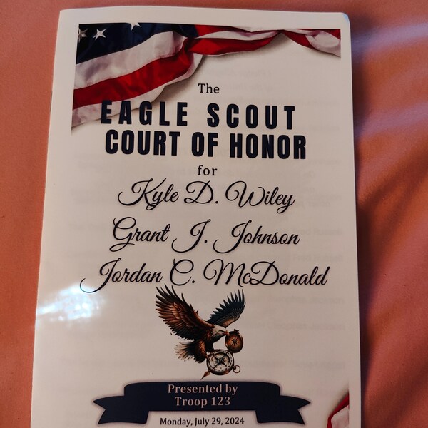 Court of Honor Canva Template Invitation With Photos - Eagle ...