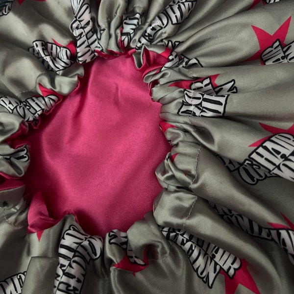 10 Custom Satin Silk Bonnet Logo All Over Bonnet, Melt Belt for Women ...