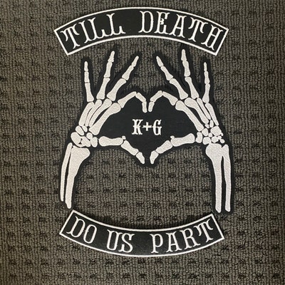 Custom Skeleton Hand Patch With Banner, Patch for Bridal Denim Jacket ...