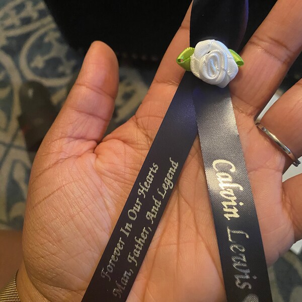 Personalized Memorial Ribbons With Pins for Funeral or Celebration of ...