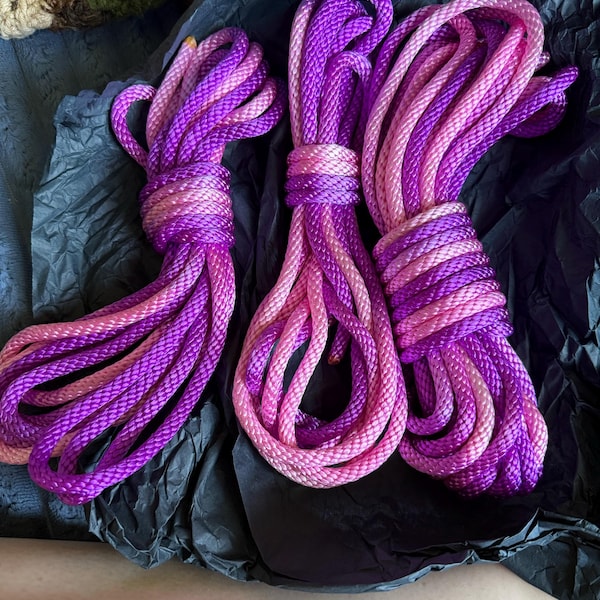 Knotty in Pink (neon Pink-black) Silky Solid Braid Nylon Shibari Rope - Etsy