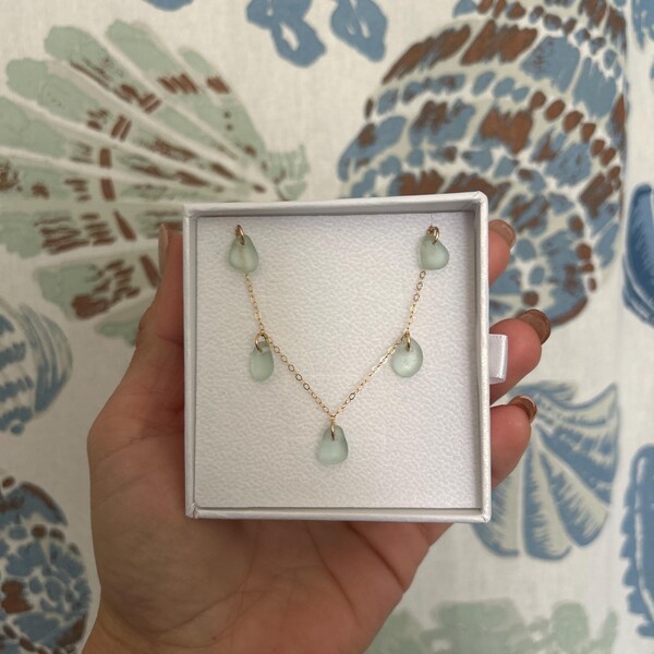 Genuine Sea Glass Necklace 14k Gold Filled, Sea Glass Jewelry, Sea Glass Pendant, Beach Jewelry ...