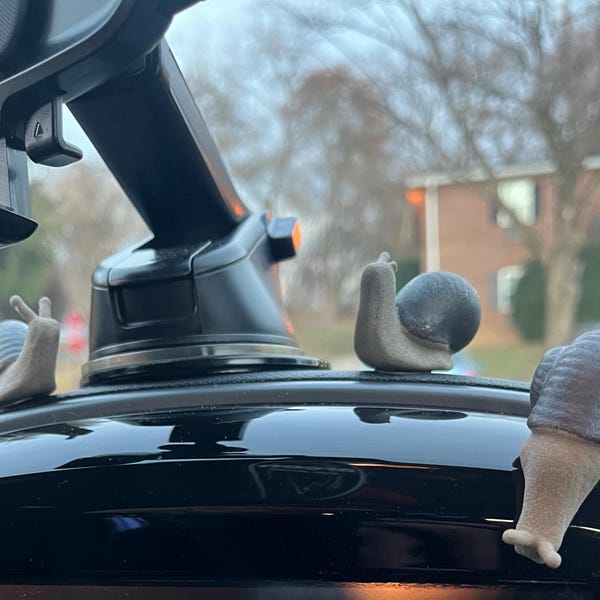 Kawaii Ceramic Snail Car Ornament, Cute Snail Car Decoration, Car ...