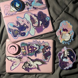 Gold Ocean of Sky Floating Islands Hard Enamel Mini Pin Set Night ...