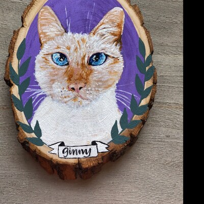 Custom Wood Round, Wood Round Painting, 5 Year Anniversary Gift ...