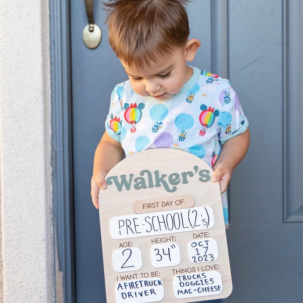 Personalized First Day of School Board, Dry Erase Back to School Sign ...