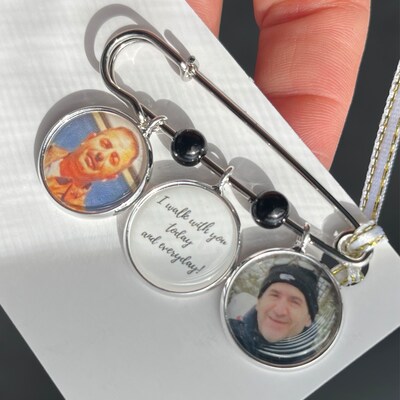Groom Memory Pin, Boutonniere Charm, Bridal Bouquet Charm, Custom Photo ...