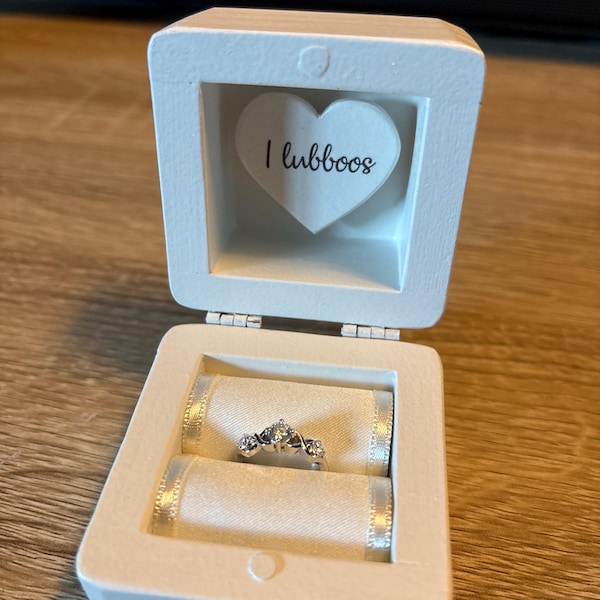 White Engagement Ring Box, Proposal Ring Box, White Ring Box, Custom ...