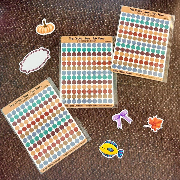 Tiny Circles 5mm Mini Sticker Sheet | 130 Tiny (5mm / .19in) Circles ...