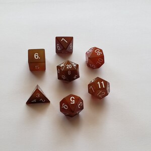 Coral Fossil Gemstone Polyhedral Dice Set: Hand Carved With - Etsy