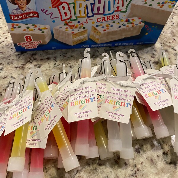 Thank You for Making My Birthday so Bright Tags, Kids Birthday Party ...
