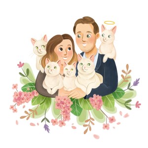 Custom Portrait of Pet and Owner in Cartoon Style, Cute Illustration ...