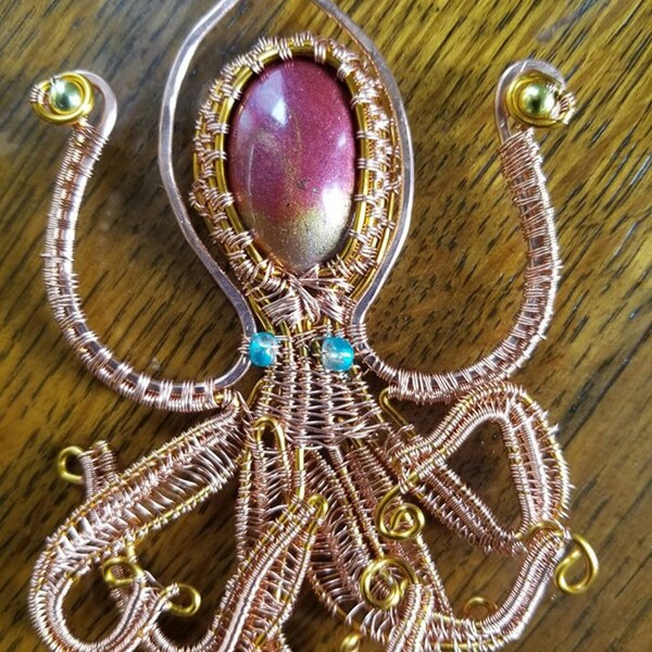 Wire Wrapped Octopus Pendant Tutorial, Kraken Necklace Tutorial, Wire ...