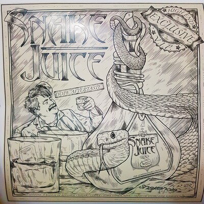 Snake Juice Parks and Rec Ron Swanson Fan Art Illustration Giclée Print ...