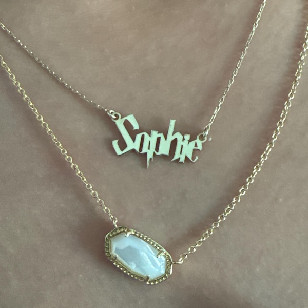 Personalized Cursive Initial Necklace, Custom Sterling Silver Initial ...