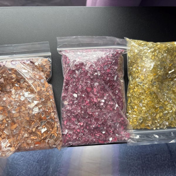 Art Glass Chips-craft Supply-crushed Shell/ Glass-glitter-rhinestone ...