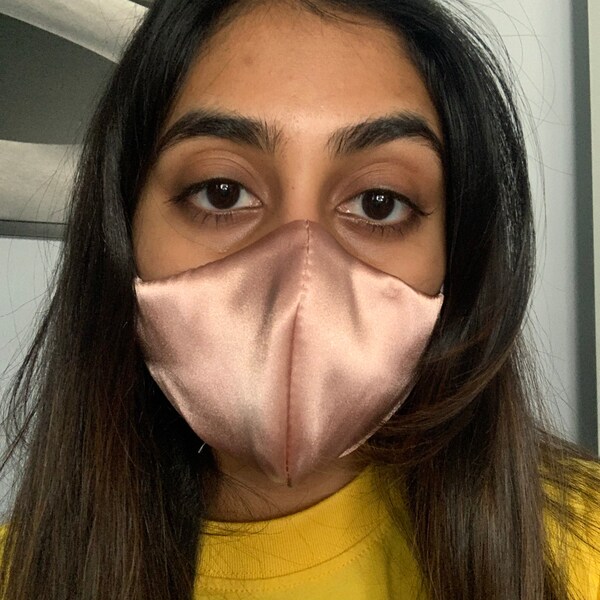 Silky Satin Classy Face Masks 2layers With Nose Wire and Adjustable ...