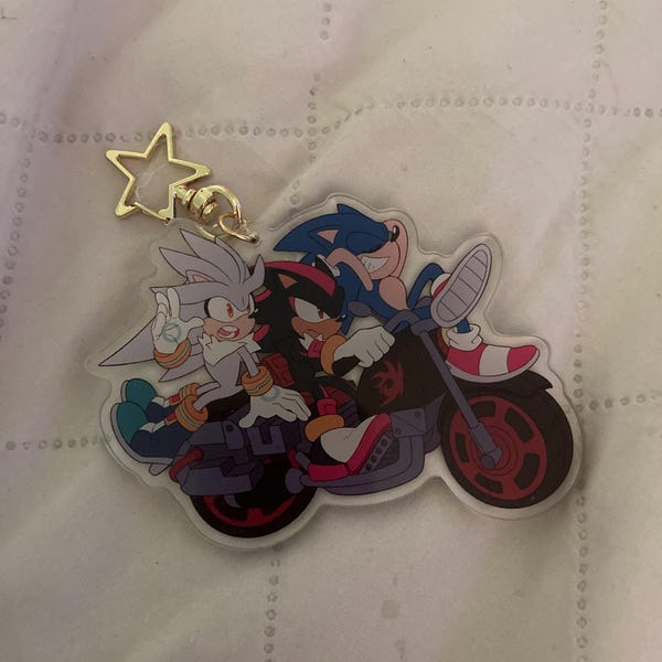 Super Sonic & Shadow Spinning Acrylic Keychains - Etsy