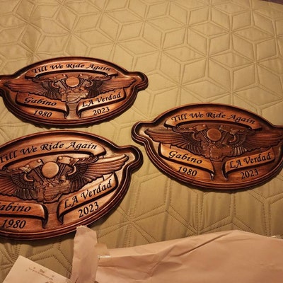Personalized Family Sign With Harley Davidson Carved Motorcycle Graphic ...