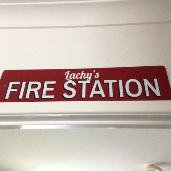 Fire Station Sign, Custom Firefighter Sign, Firehouse Decor, Custom ...