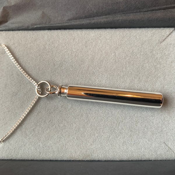 Custom Engraved Ashes Pendant or Necklace - Sterling Silver Urn Pendant ...