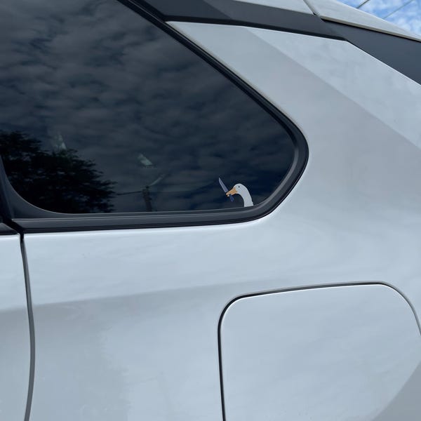 Silly Goose Meme Mirror Peeker Accessory Decal Rear View Mirror Cute ...