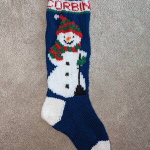 PDF Pattern Only Hand Knitted Snowman With Scarf Christmas Stocking - Etsy