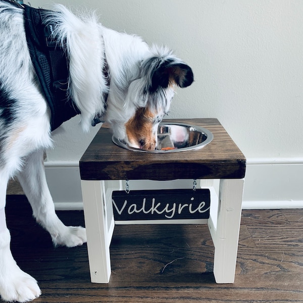 Dog Bowl Stand - Large Dog Bowl Stand - Farmhouse Style - Rustic Dog ...
