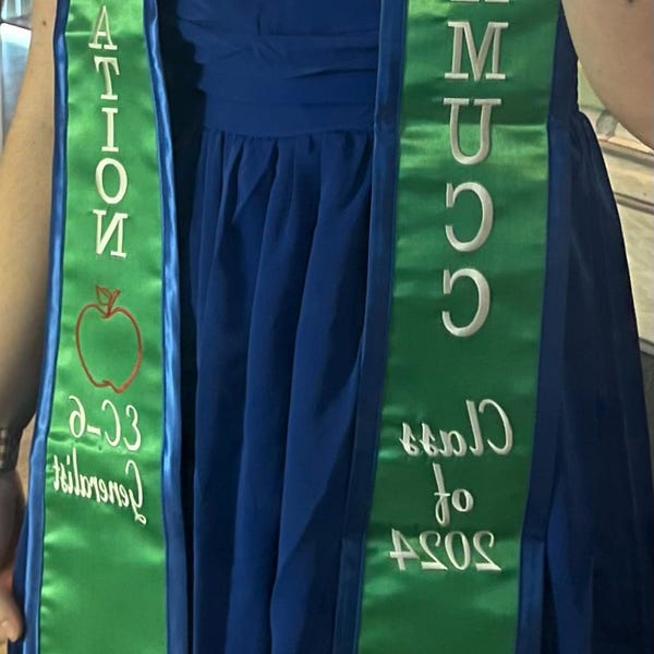 Custom Embroidered Sash With Trim - Etsy