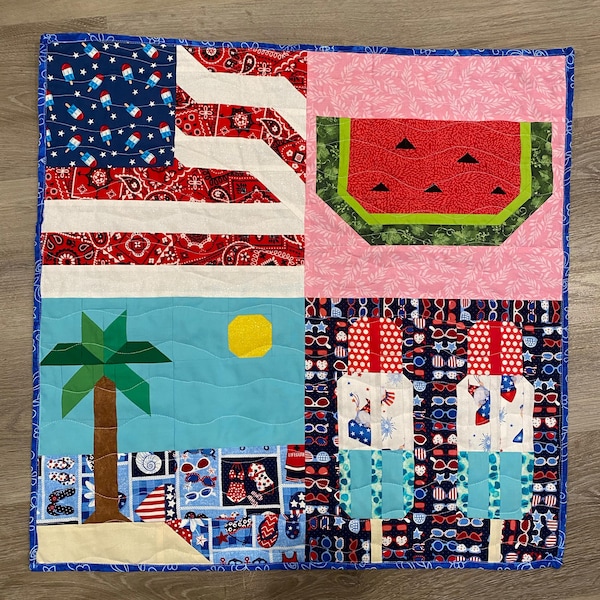 Watermelon Slice Summer Garden Quilt Block PDF Pattern-includes ...