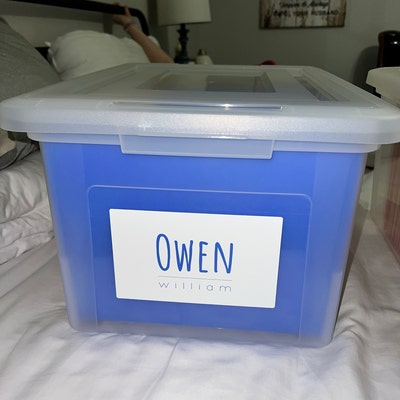 Printable Milestone Box Labels Name Decal for School File Box Kids ...