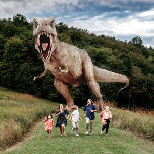 Friendly T-rex Dinosaur Digital Backdrop/background With - Etsy