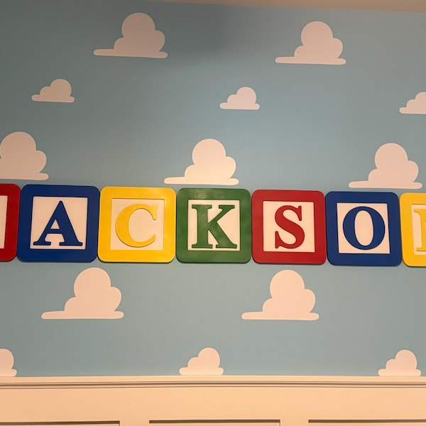 Toy Story Style Wooden Alphabet Blocks: Personalized Nursery Decor - Etsy