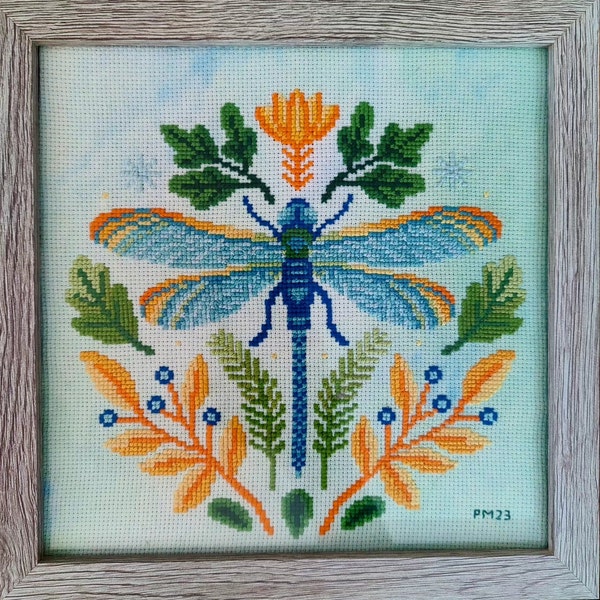 Flower Insects Cross Stitch Set Flower Moth Cross Stitch Stag Beetle ...