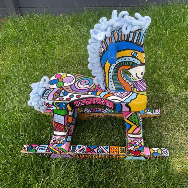 Personalized Wooden Rocking Horse Zebra Child Baby Gift - Etsy