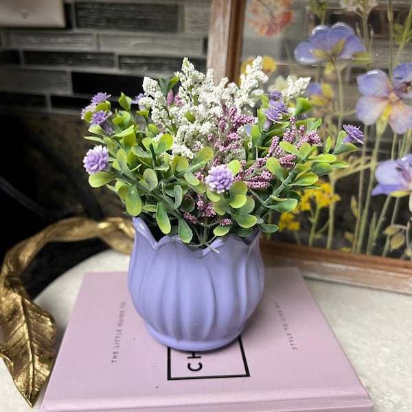 Spring Tiered Tray Mini Floral Arrangement, Spring Tiered Tray Decor ...