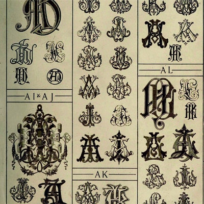 1000 Victorian Vintage Monogram Fonts Hand Embroidery Designs - Etsy