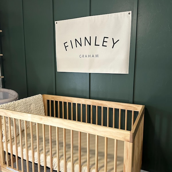 Personalized Canvas Sign Canvas Flag Last Name Sign Custom Family Name ...