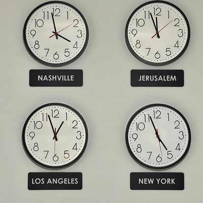 Bsign World Clock Sign Time Zone Clock Signs Wood Sign for Wall Clocks ...