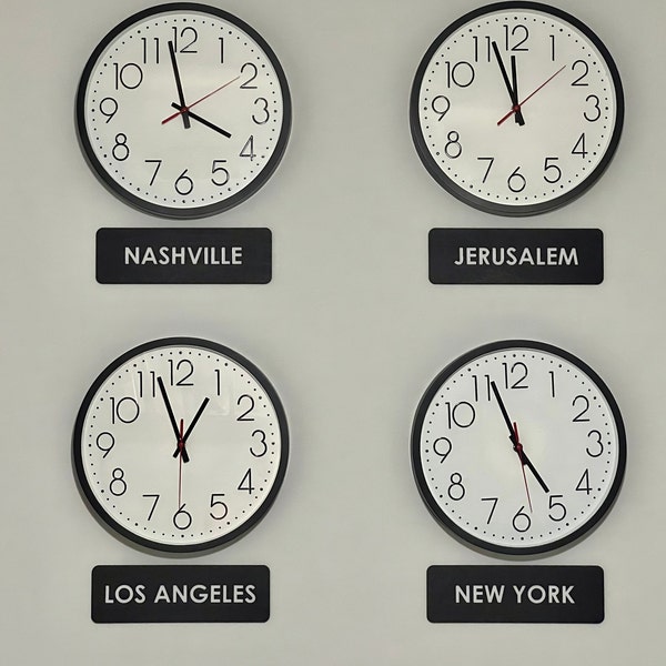 Bsign - World Clock Sign - Time Zone Clock Signs - Wood Sign for Wall ...